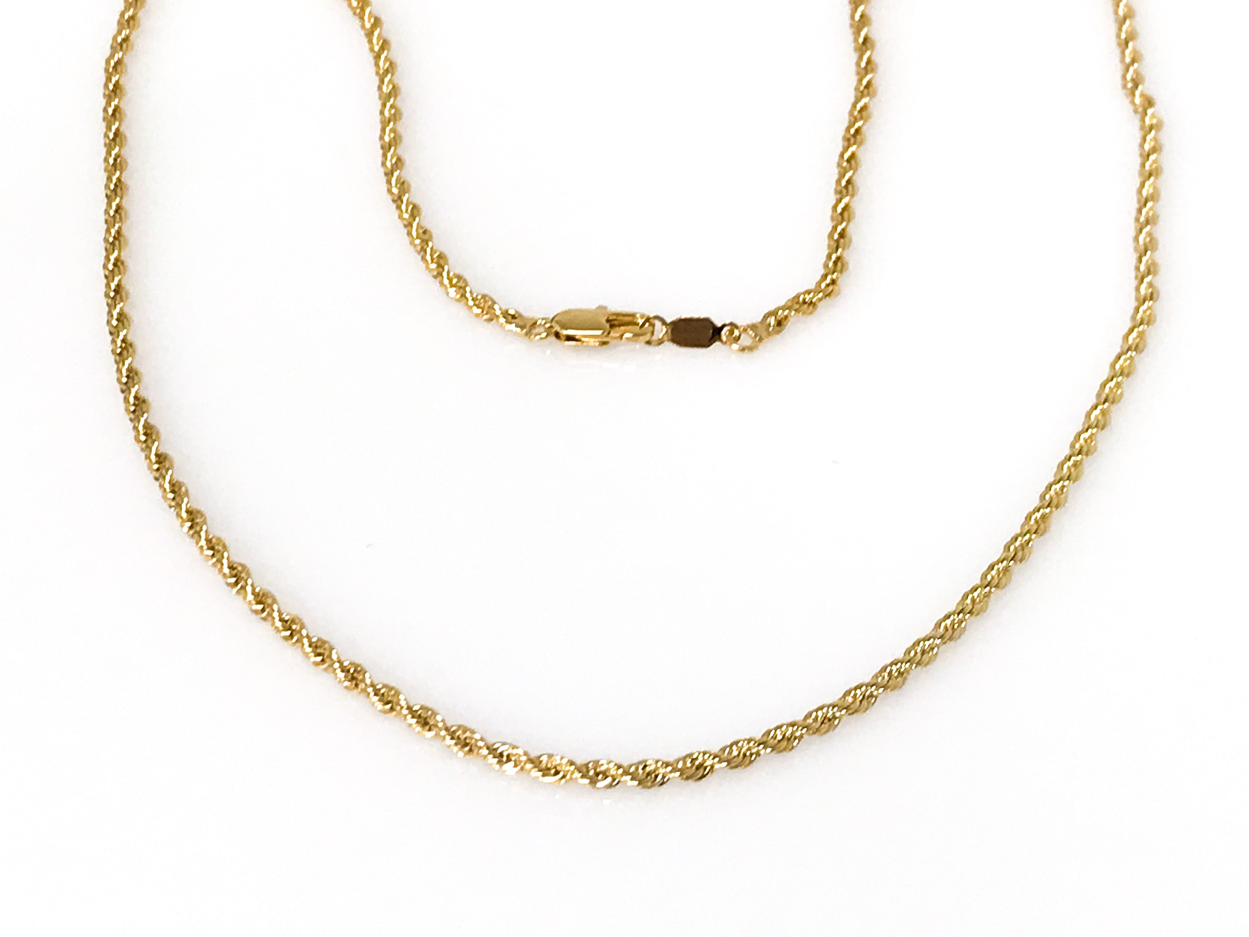 Chain - Gold Plated Braided Rope Chain Size 16,18 – Accessories Boutique